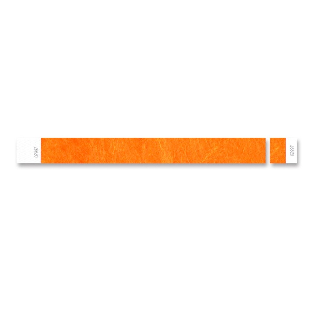 TYVEK WRISTBAND WITH DETACHABLE STUBS - Neon orange - wristl