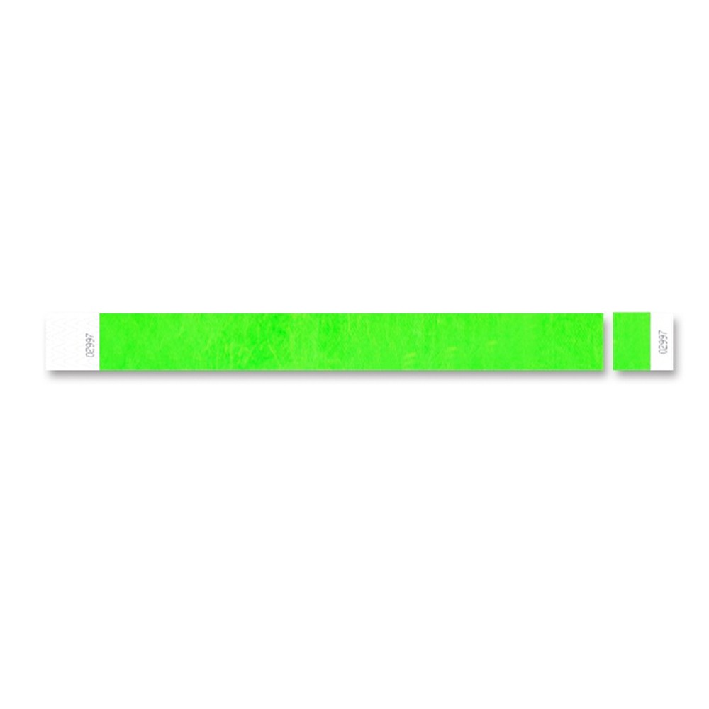 TYVEK WRISTBAND WITH DETACHABLE STUBS - Neon green - wristla